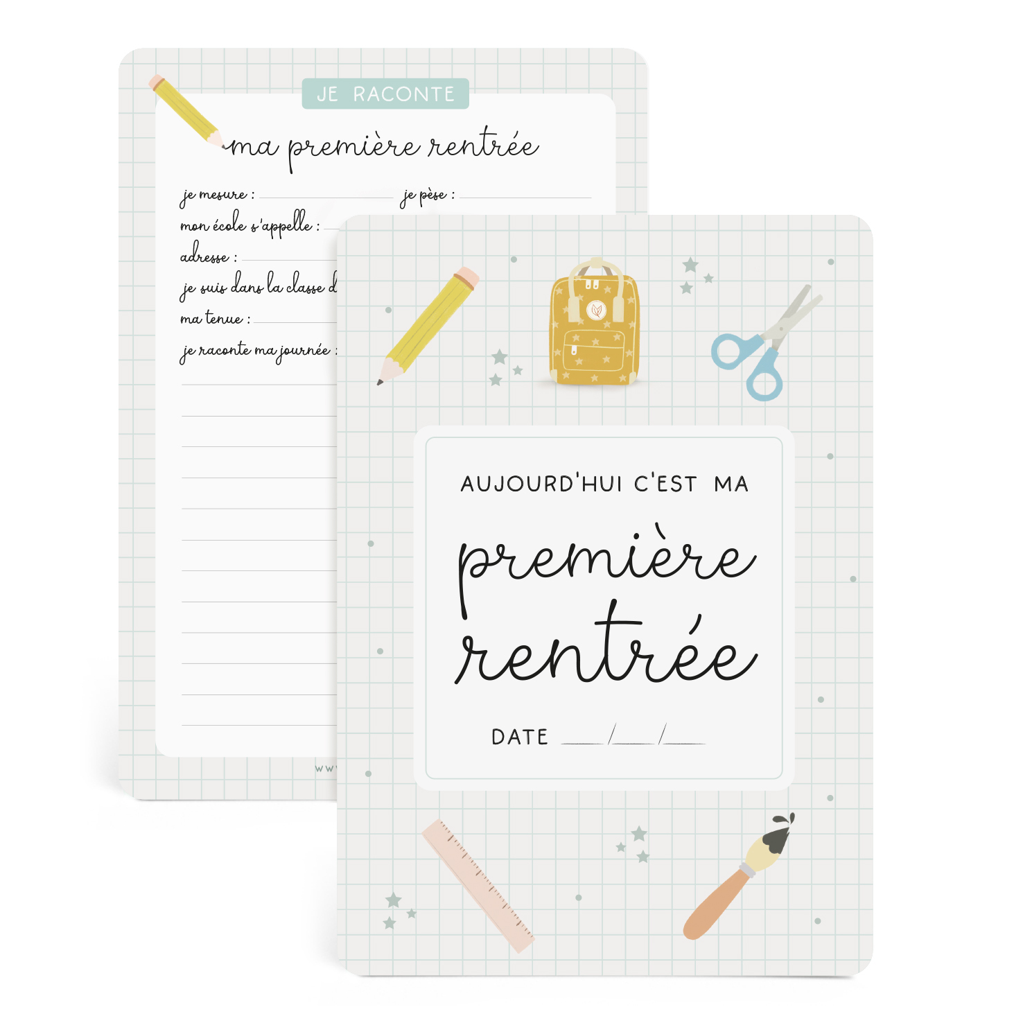 Cartes Étapes Rentrée | Zü Boutique | Cadeaux de Naissance Bébé